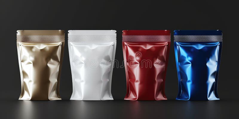 Three Different Colored Plastic Bags Lined Up in a Row. Can Be Used for ...