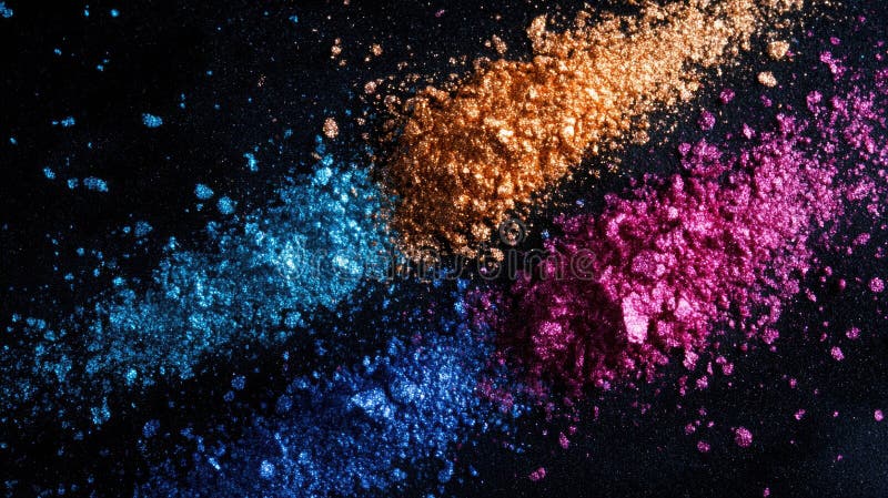 Three Different Colored Powders Sit on a Black Surface, Waiting To Be ...