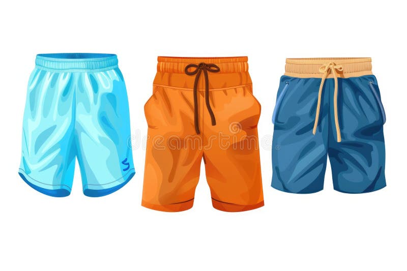 Three Different Colored Swim Shorts for Men Stock Image - Image of ...
