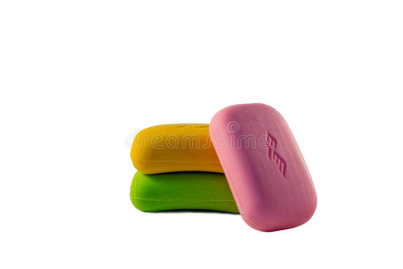 Three Different Colors of Soap Stock Photo - Image of lather, pieces ...