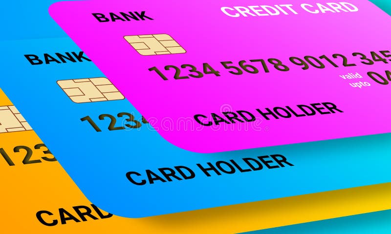 Three Different Credit Card Perspective Stock Illustration ...