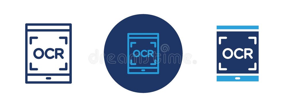 Three Different Devices with the Word OCR on Them Stock Illustration ...
