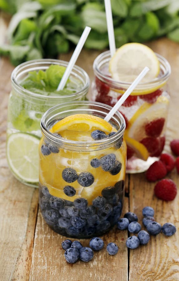 Three Different Drinks on a Table Stock Image - Image of juice, glass ...