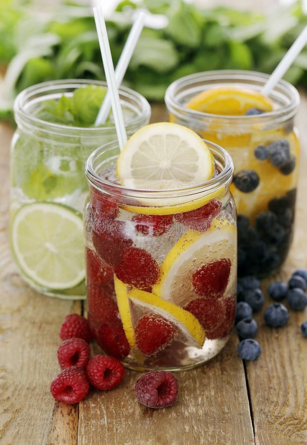 Three Different Drinks on a Table Stock Image - Image of cool ...