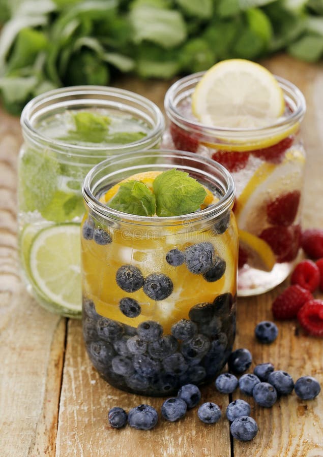 Three Different Drinks on a Table Stock Image - Image of organic ...