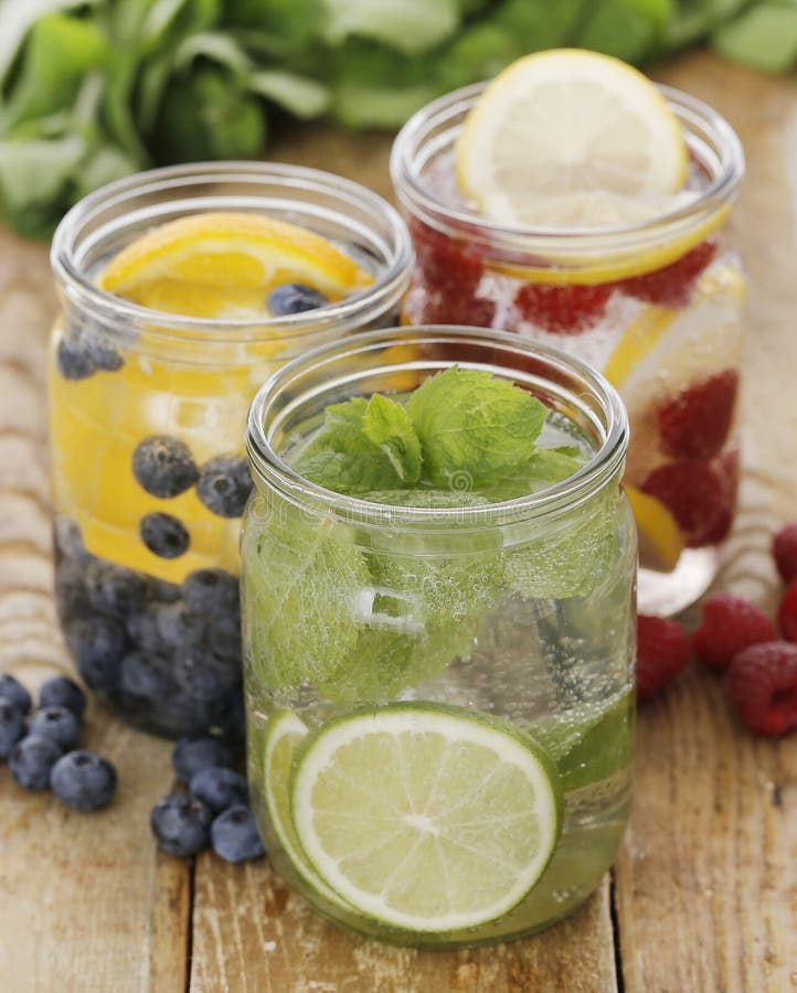 Three Different Drinks on a Table Stock Image - Image of chilled ...