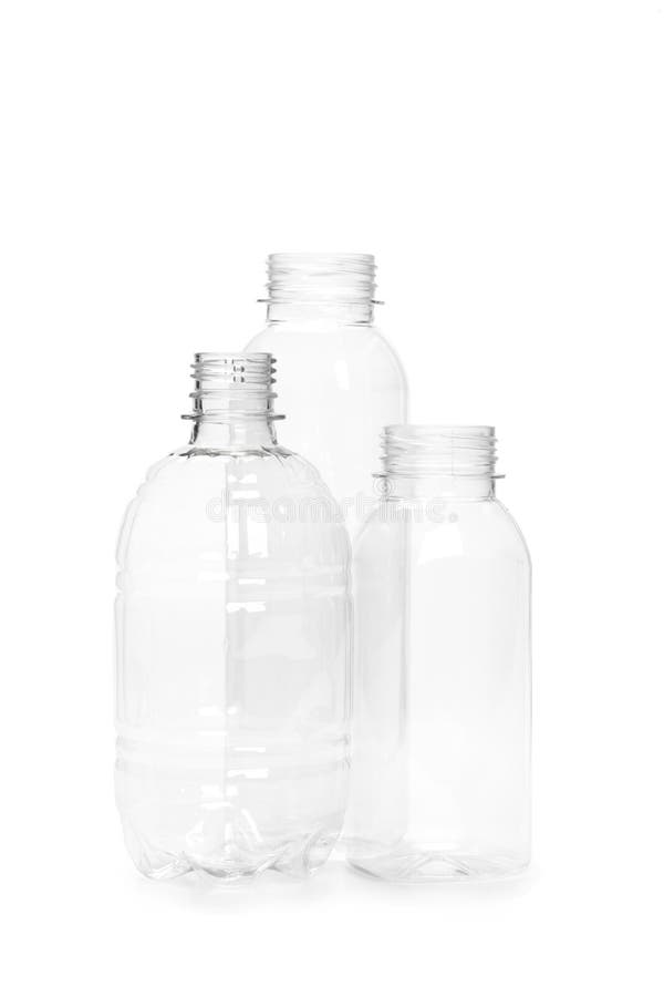 Three Different Empty Plastic Bottles Isolated on White Background ...