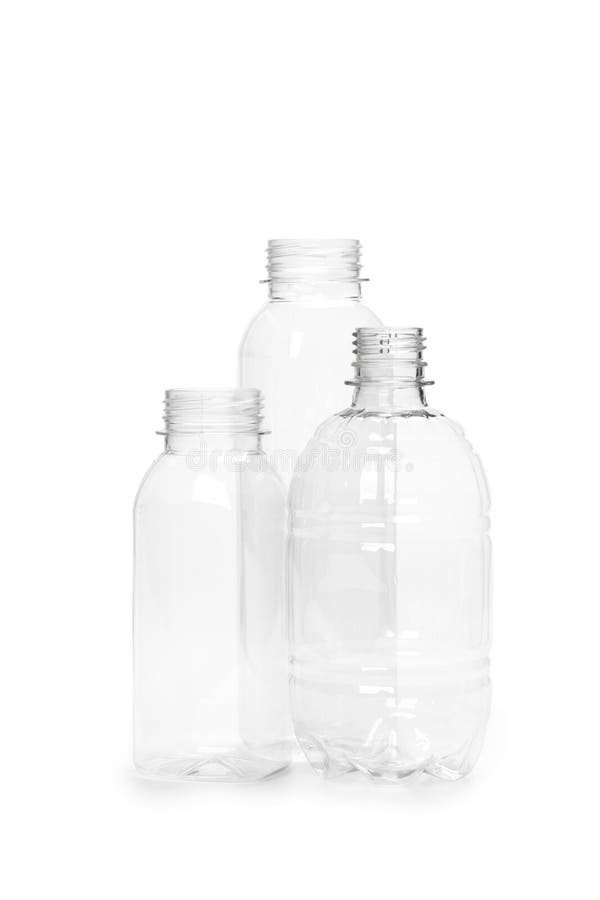 Three Different Empty Plastic Bottles Isolated on White Background ...