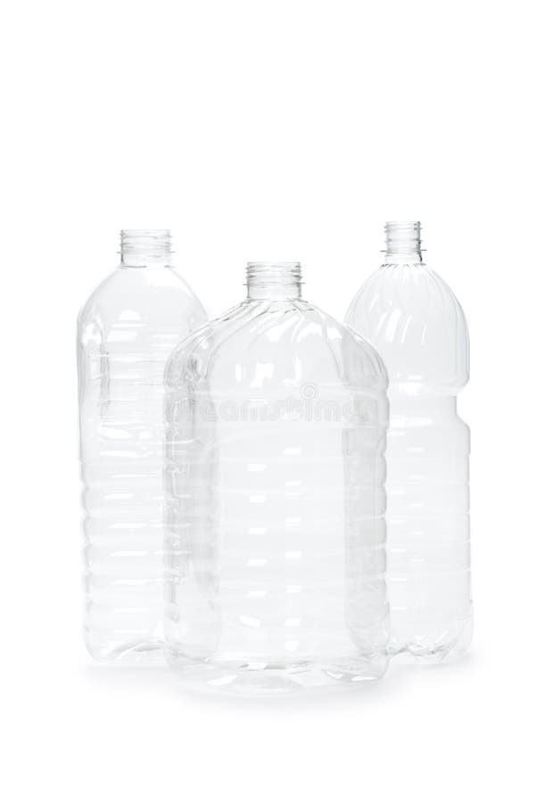 Three Different Empty Plastic Bottles Isolated on White Background ...