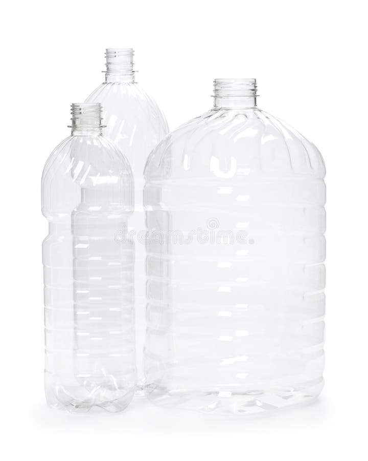 Three Different Empty Plastic Bottles Isolated on White Background ...