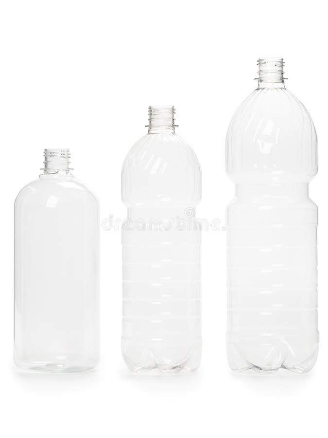 Three Different Empty Plastic Bottles Isolated on White Background ...