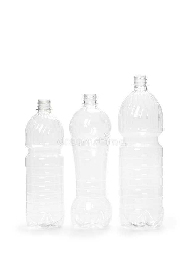 Three Different Empty Plastic Bottles Isolated on White Background ...