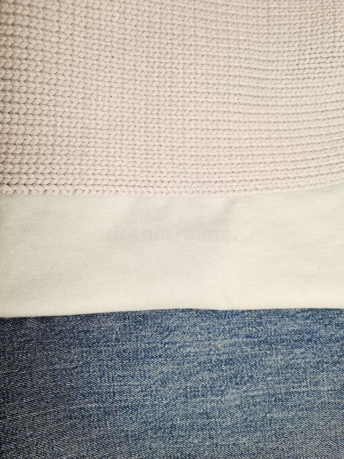 Three Different Fabric Textures in Blue Stock Image - Image of jeans ...