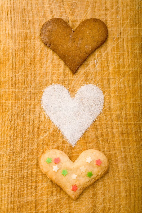 Three different hearts stock photo. Image of heart, sugar - 23950022