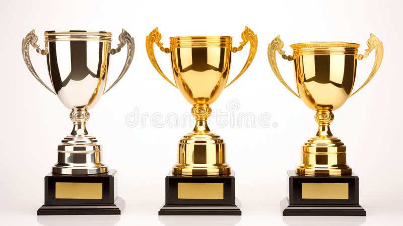 Three Different Kind of Golden Trophies. AI Generative Stock ...