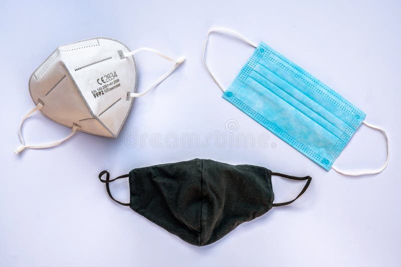 Three Different Masks To Protect Against the Coronavirus Stock Image ...