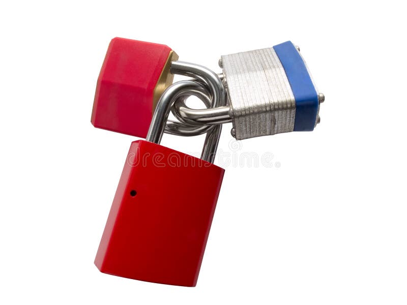 Three different padlocks stock image. Image of lock, silver - 65681161