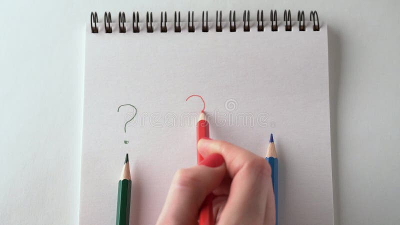 Three Different Pencil Writing Question Mark Stock Video - Video of ...