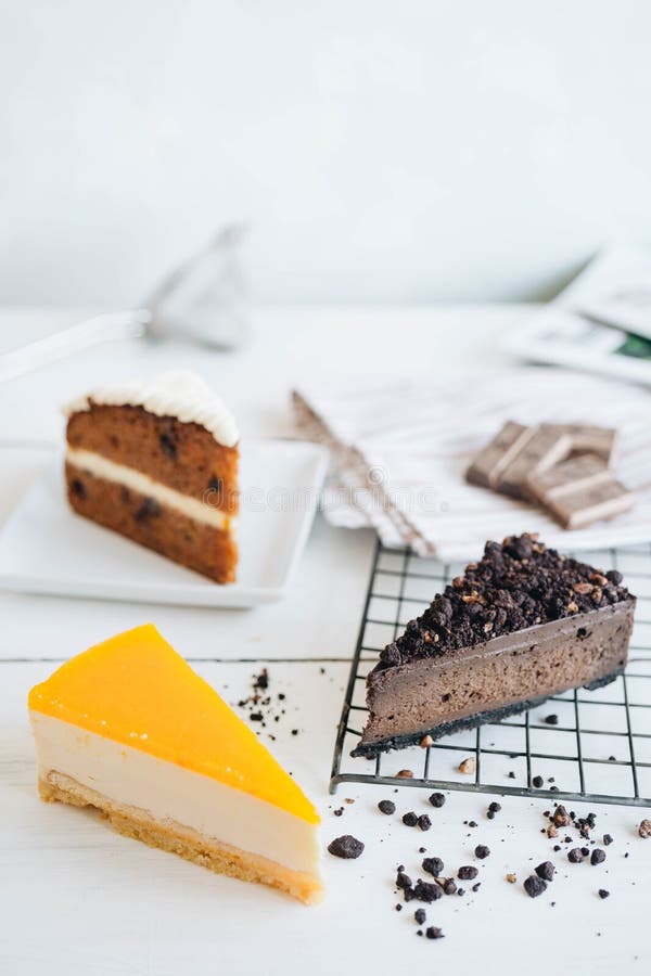 Three pieces of cakes stock image. Image of berries, cake - 20936109