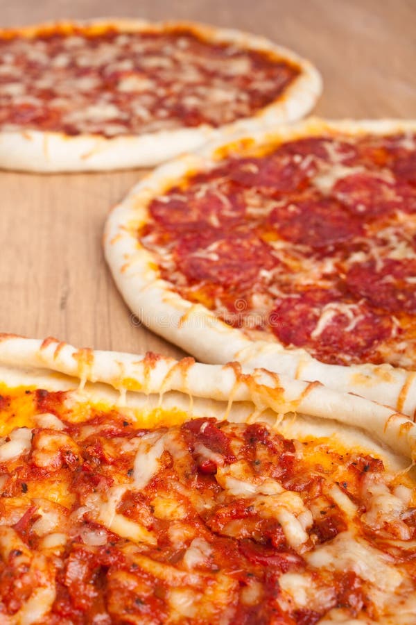 Three Different Kind of Pizzas Stock Image - Image of dinner, cooking ...