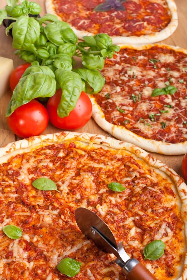 Three Different Kind of Pizzas Stock Image - Image of dinner, cooking ...