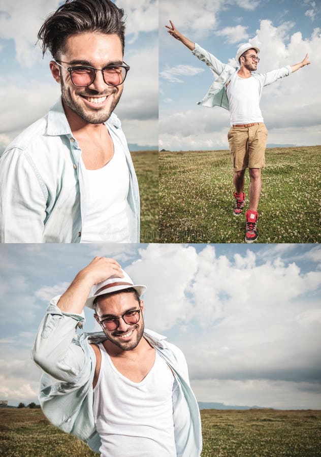 Three Poses Of A Fashion Model Stock Image - Image of leader, studio ...