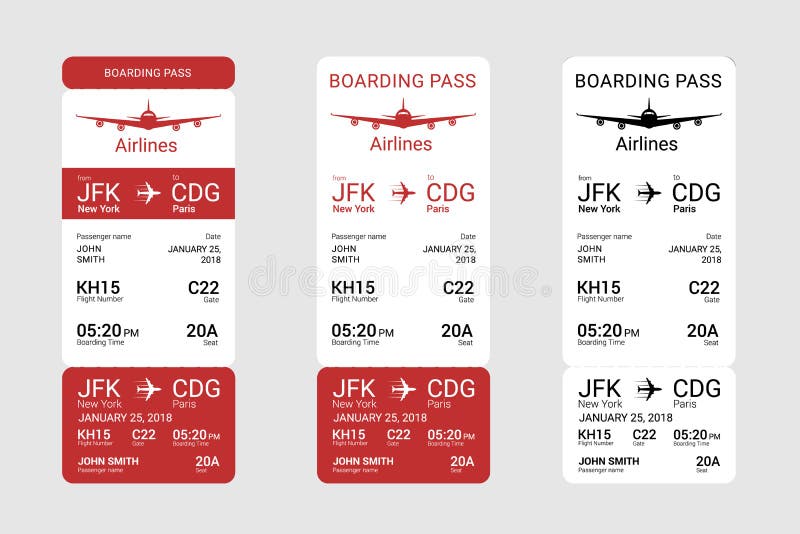 Set of boarding passes stock vector. Illustration of transportation ...