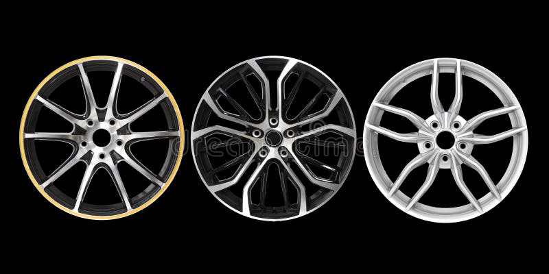 Three different rims stock illustration. Illustration of chrome - 35311635