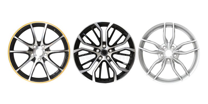 Three different rims stock illustration. Illustration of metallic ...