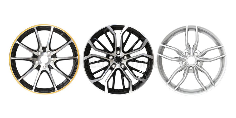 Three different rims stock illustration. Illustration of metallic ...