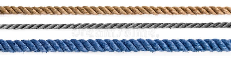 Three different ropes stock image. Image of fiber, colours - 38096081