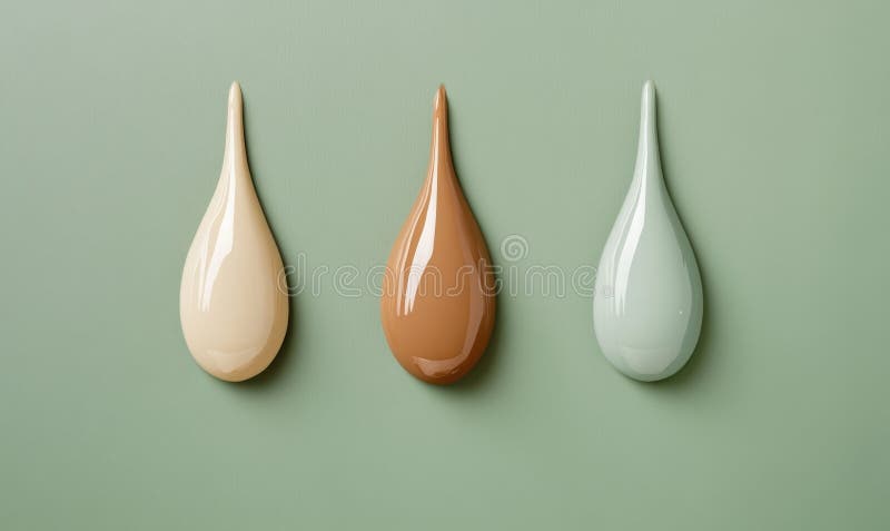 Three Different Shades of Brown and Tan Liquid Paint are Dripping Down ...