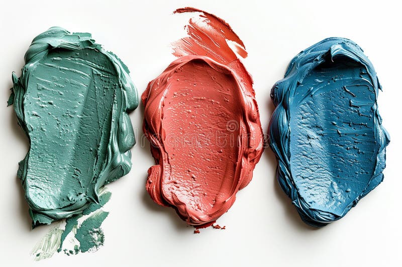 Three Different Shades of Paint on a White Surface Stock Image - Image ...