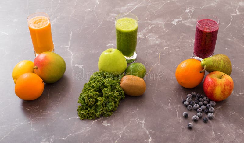Three different smoothies stock image. Image of dieting - 65237329