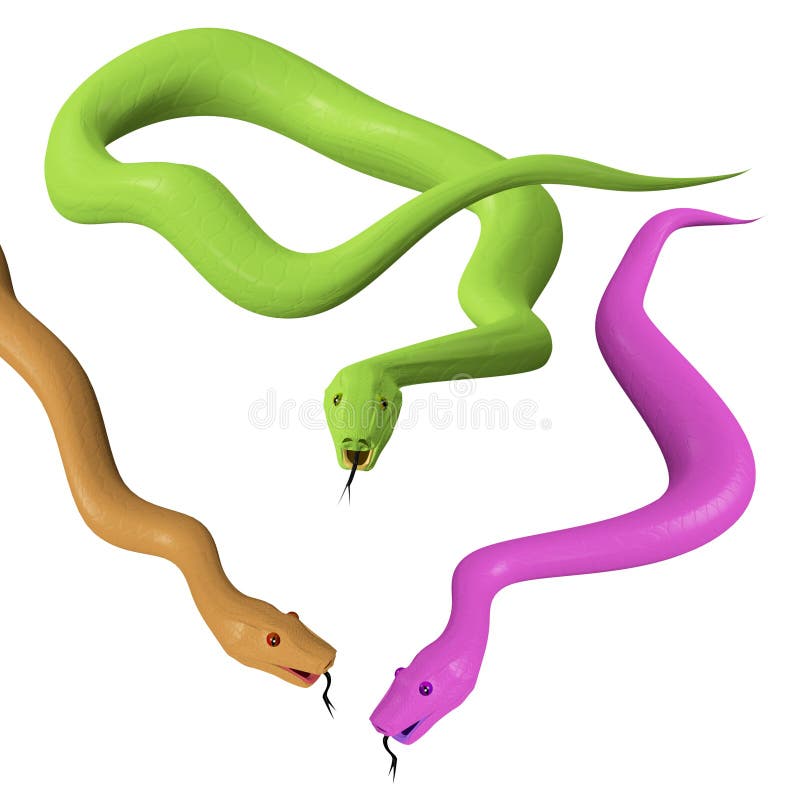 Three different snakes stock illustration. Illustration of snake - 26880669