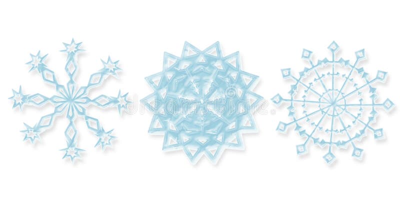 Three different snowflakes stock illustration. Illustration of holiday ...