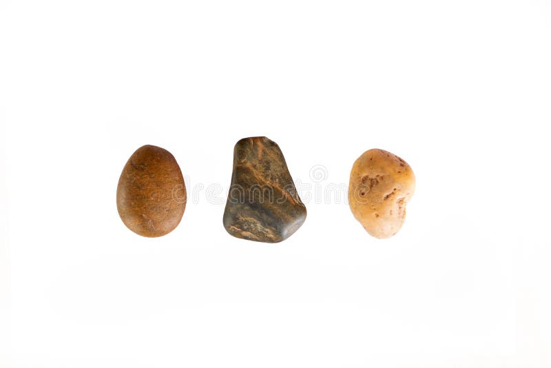 Three Different Stones on a White Background Stock Photo - Image of ...
