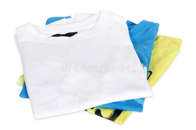 Three Different T-shirts Isolated Stock Image - Image of folded ...
