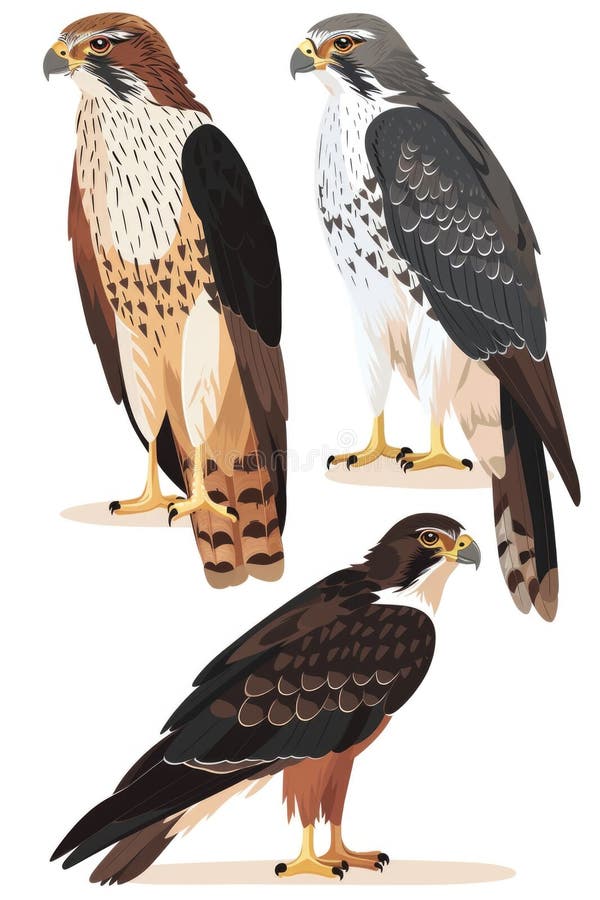 Three Different Types of Birds Standing Next To Each Other. Suitable ...