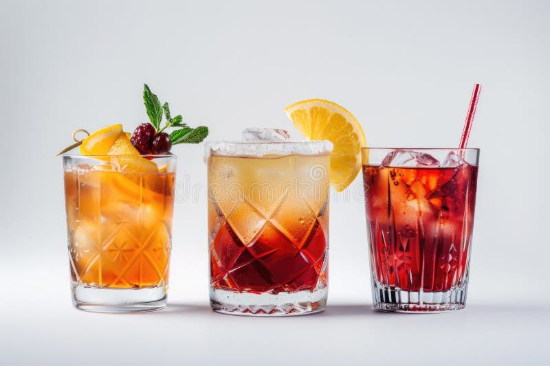 Three Different Types of Cocktails Lined Up on a Table. Ideal for ...