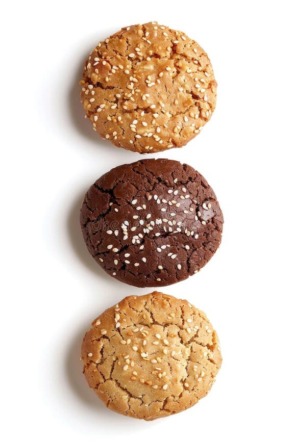 Three Different Types of Cookies are Shown Stock Image - Image of diet ...