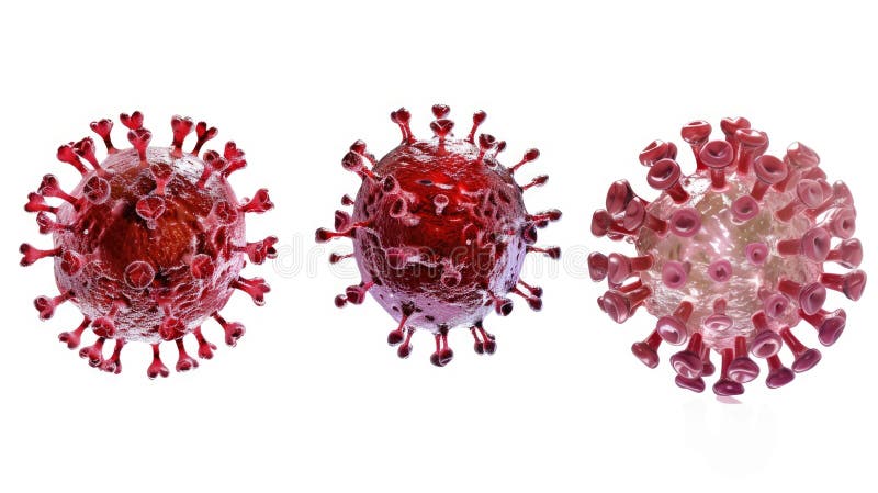 Three Different Types of Coronaviruses on a White Background. Suitable ...