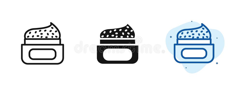 Three Different Types of Cream are Shown in a Row. Icon Stock ...