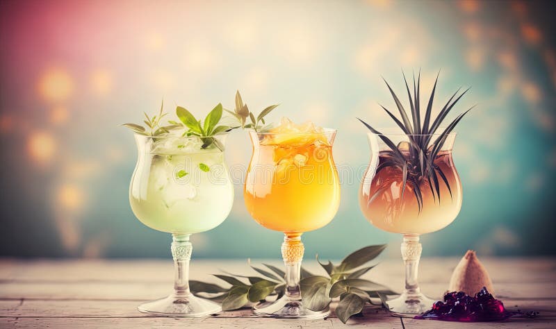 Three Different Types of Drinks Sitting Next To Each Other on a Table ...