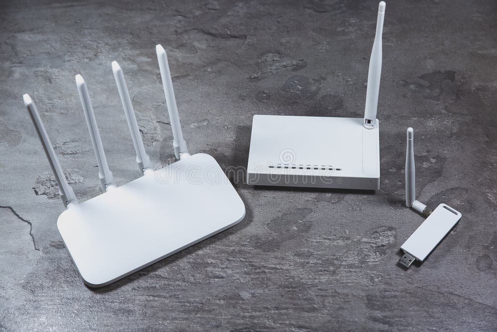 Three Different Types of Wi-Fi Routers, Modern and Old Technology ...