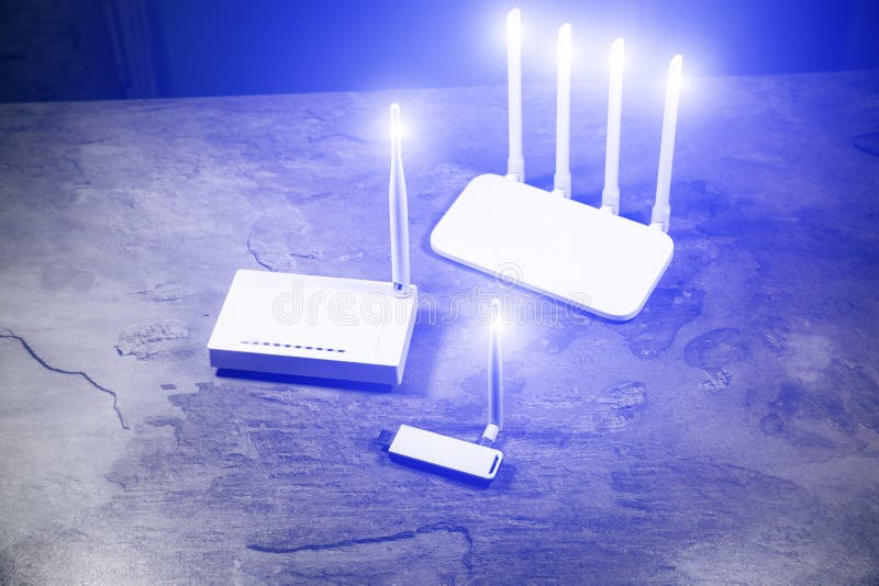 Three Different Types of Wi-Fi Routers, Modern and Old Technology ...