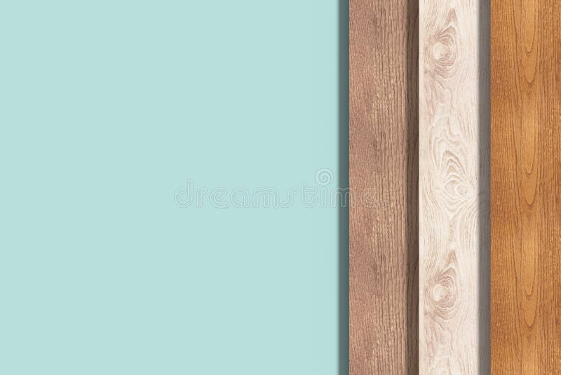 Three Different Wood Planks on Blue Background Stock Illustration ...