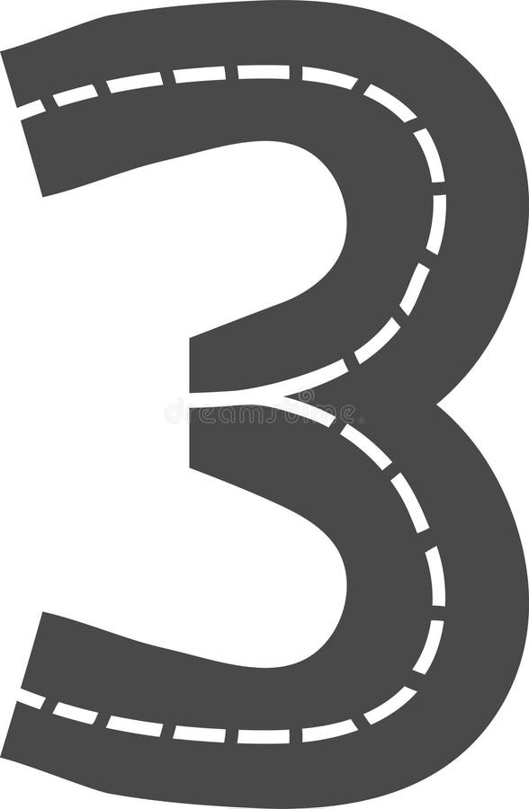 Three Digit Road Alphabet Kids Stock Illustration - Illustration of ...