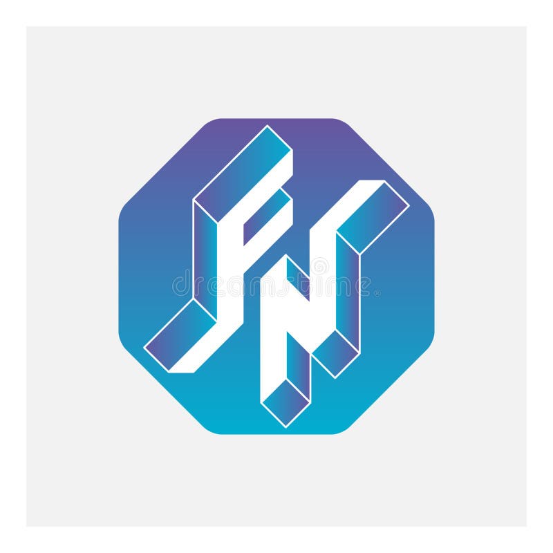 Three-dimension Letters F and N on a Hexagonal Substrate. Isometric 3d ...