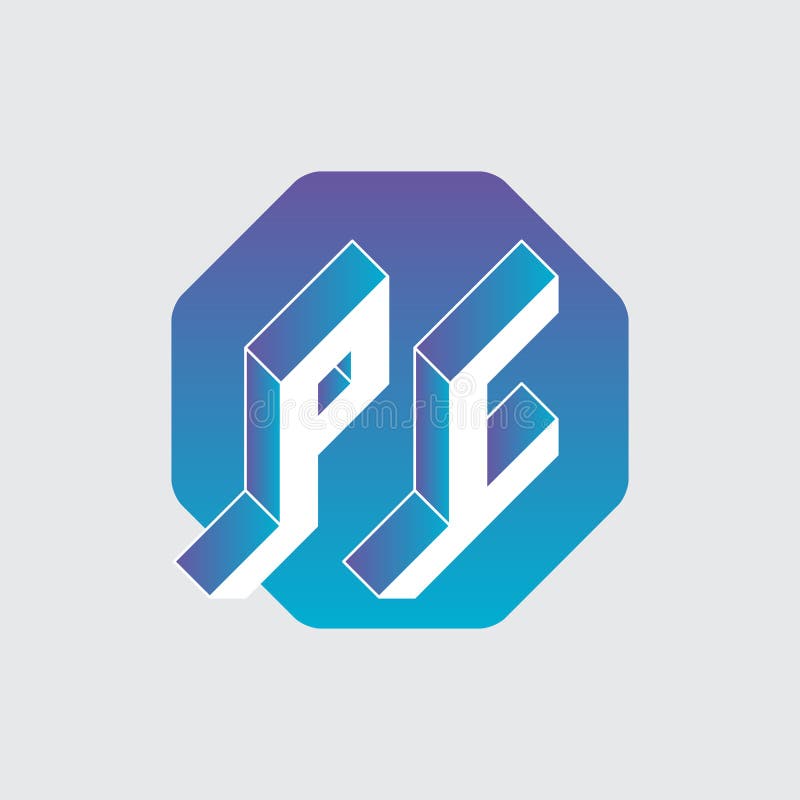 Three-dimension Letters P and C on a Hexagonal Substrate. Isometric 3d ...